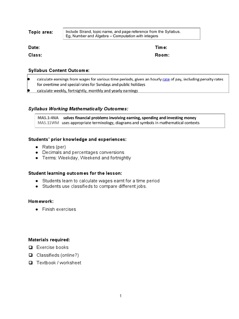Calculating Wages: Comparing Hourly Rates Through Worked Examples and ...