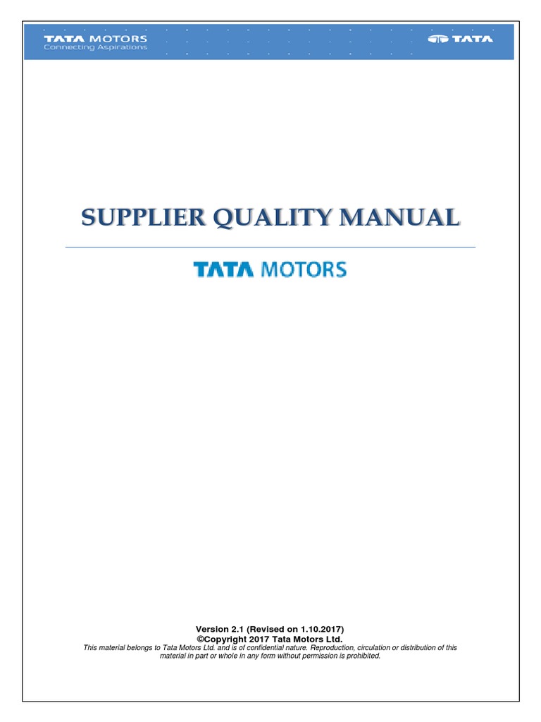 TML SQ Manual-Version 2.1 PDF | PDF | Specification (Technical Standard) | Quality Management System