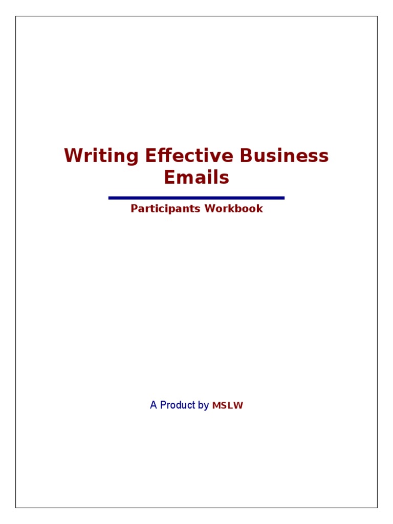 Writing Effective Business Emails | PDF | Photocopier | Sentence ...
