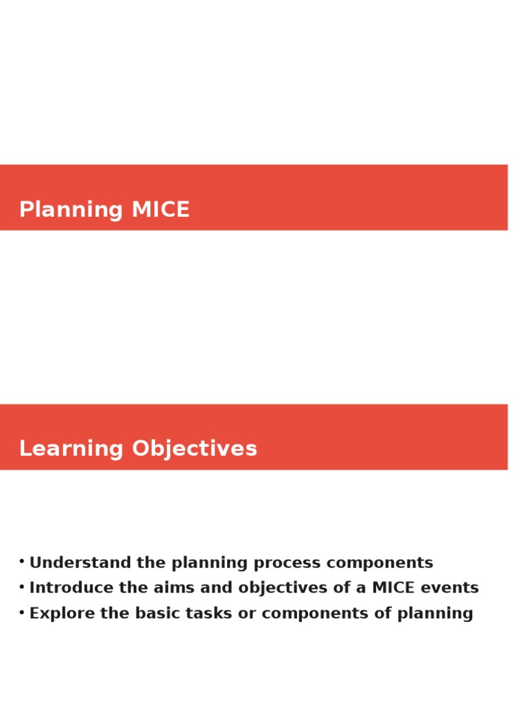 MICE Planning | PDF | Feasibility Study | Planning