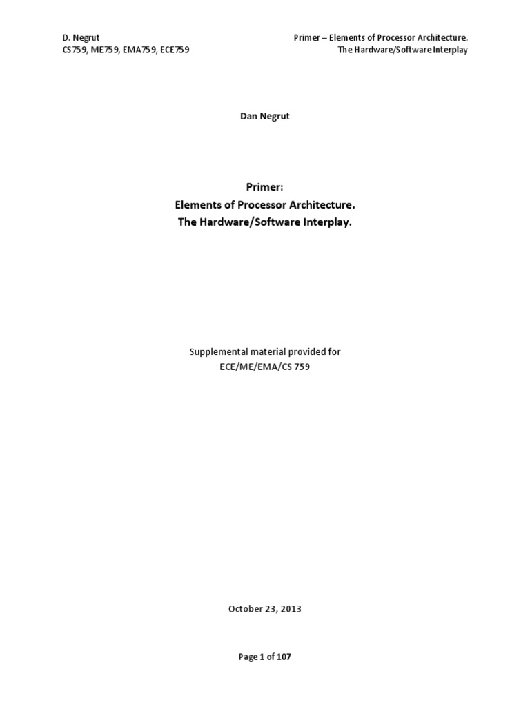 0546 Elements of Processor Cpu Architecture | PDF | Central Processing Unit | Random Access Memory