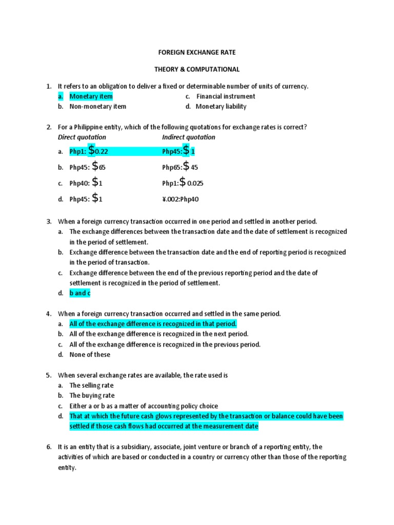 Direct Quotation Indirect Quotation: Foreign Exchange Rate Theory ...