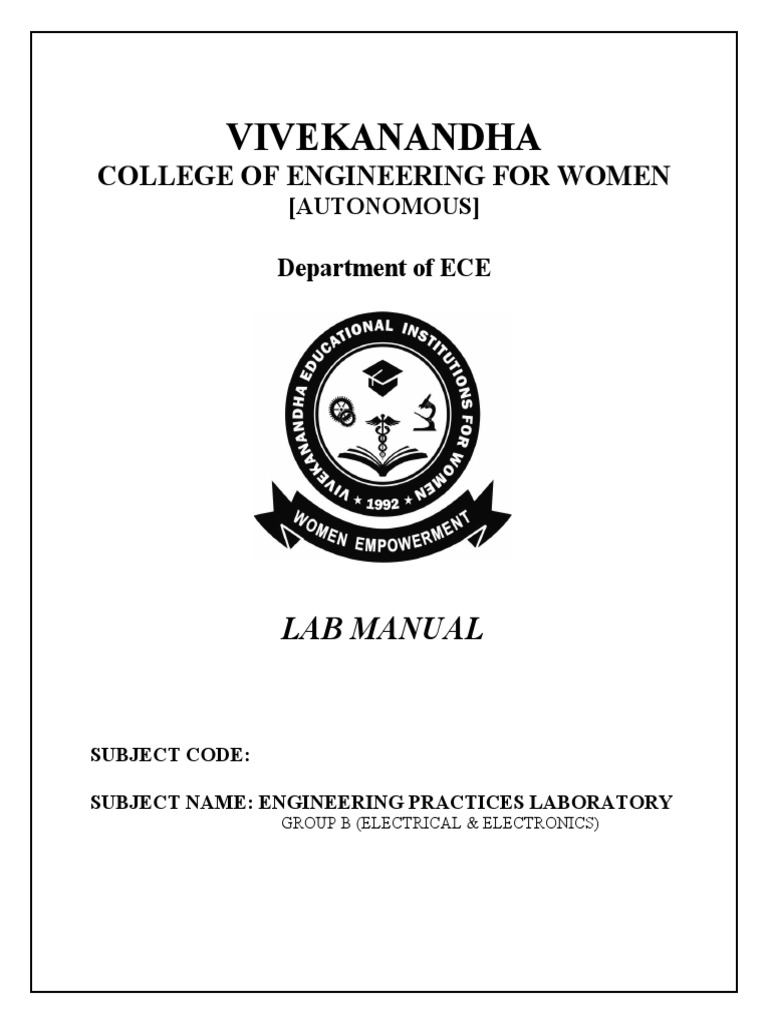Engineering Practices Lab Manual for Electrical and Electronics | PDF | Passivity (Engineering ...