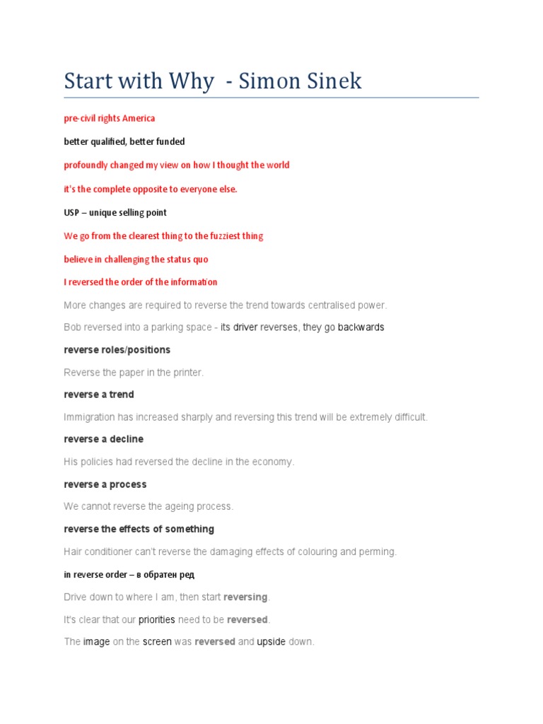 Start With Why - Simon SInek | PDF