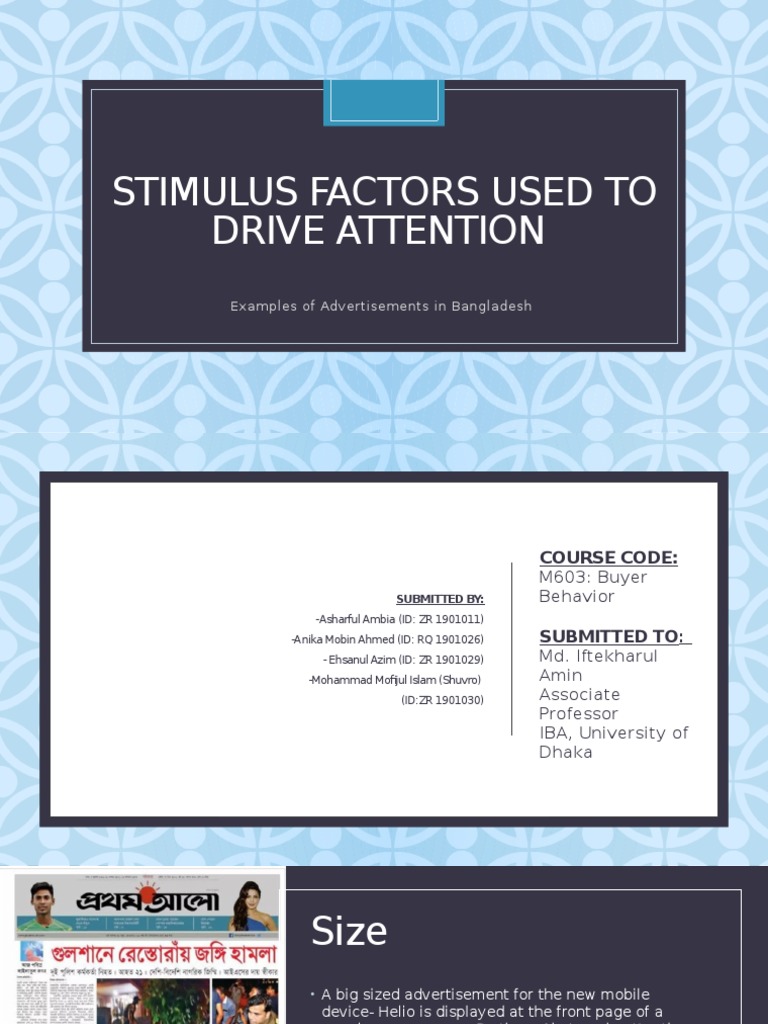 Attention Stimulus Factor | PDF | Advertising | Brand
