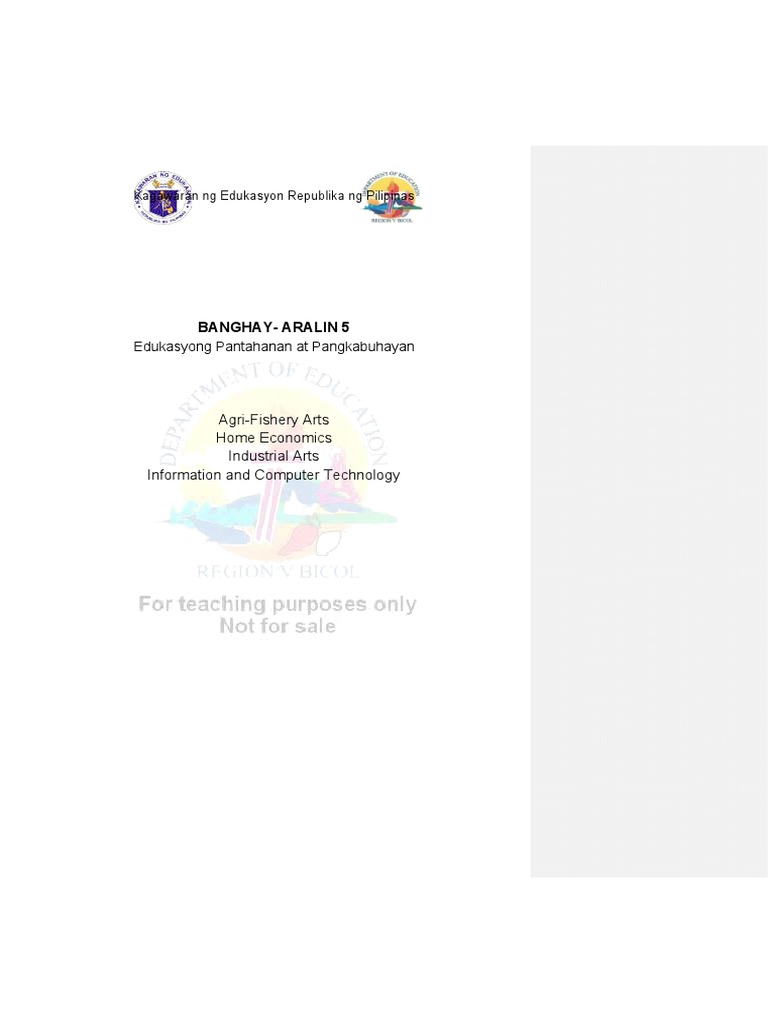 Grade 5 Epp | PDF | Behavior Modification | Cognition