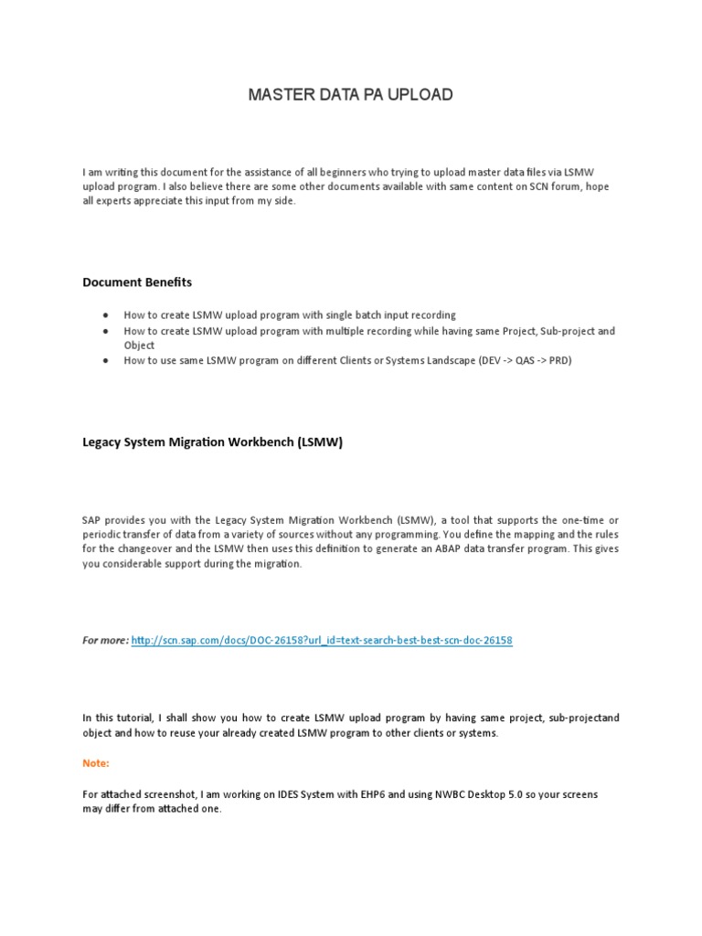 Master Data PA Upload For HCM | PDF | Button (Computing) | Computing
