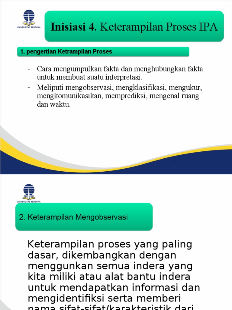 Inisiasi 4a. Keterampilan Proses IPA | PDF