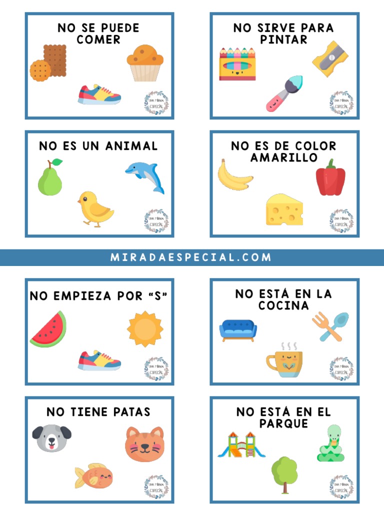 Juego Tarjetas Negativas | PDF