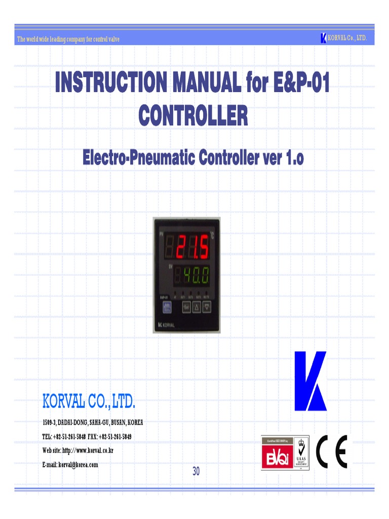 Instruction Manual For E&P-01 Instruction Manual For E&P-01 Controller ...