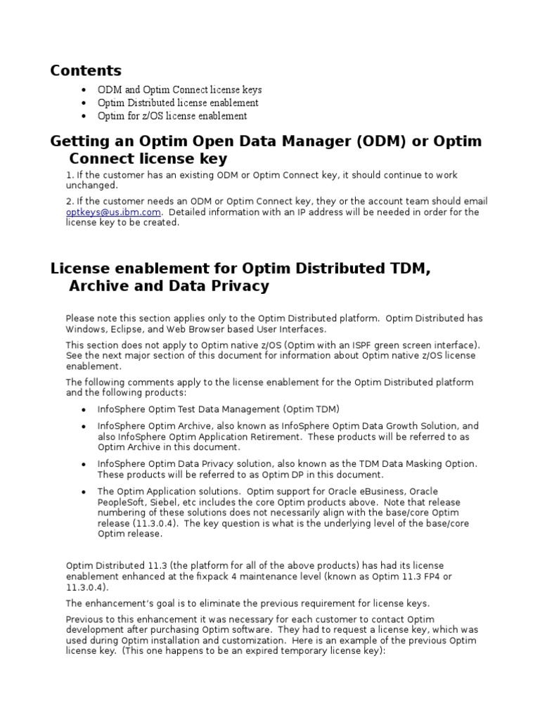 Optim License Key Technote | PDF | Computer File | Application Software