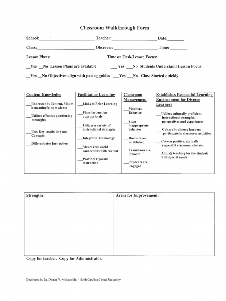 Walkthrough Form 1 | PDF