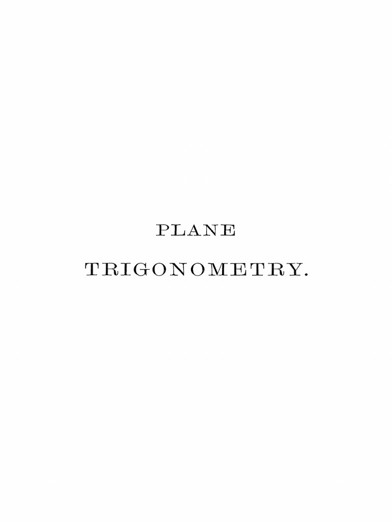SL Loney-Plane Trigonometry PDF | PDF