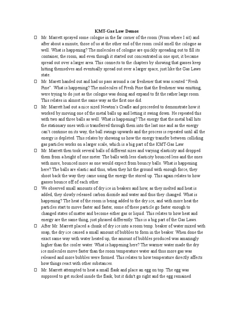 KMT-Gas Law Demo | PDF | Ice | Gases