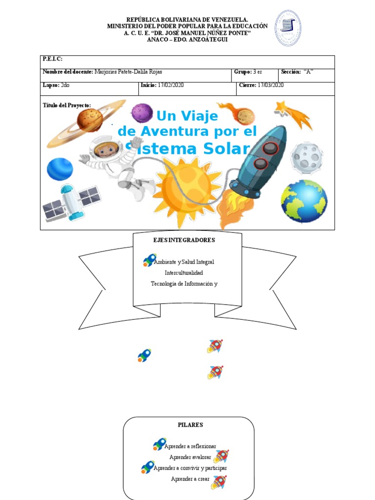 PA UN Viaje de AVENTURA POR EL SISTEMA SOLAR | PDF | Sistema solar ...