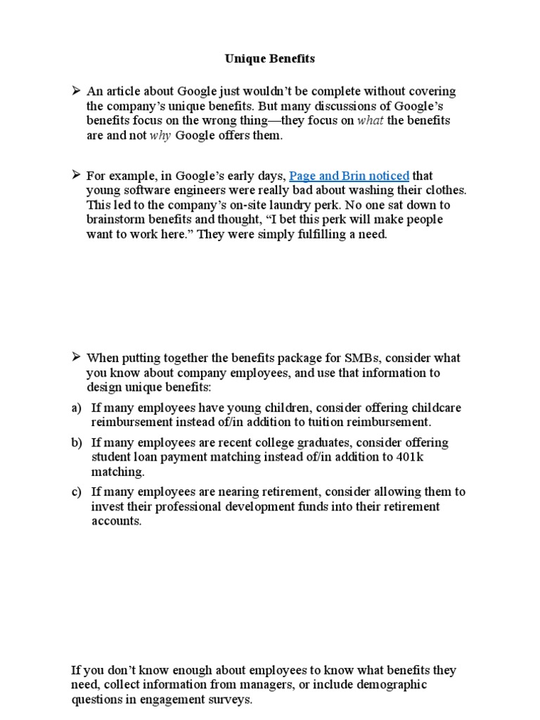 Unique Benefits | PDF