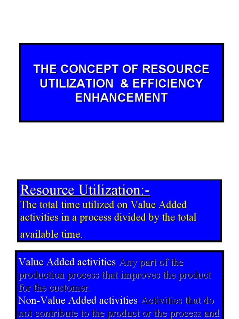 Resource Utilisation and Efficiency Enhancement | Download Free PDF ...