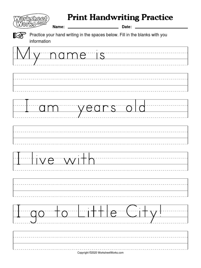 Print Handwriting Worksheet | PDF