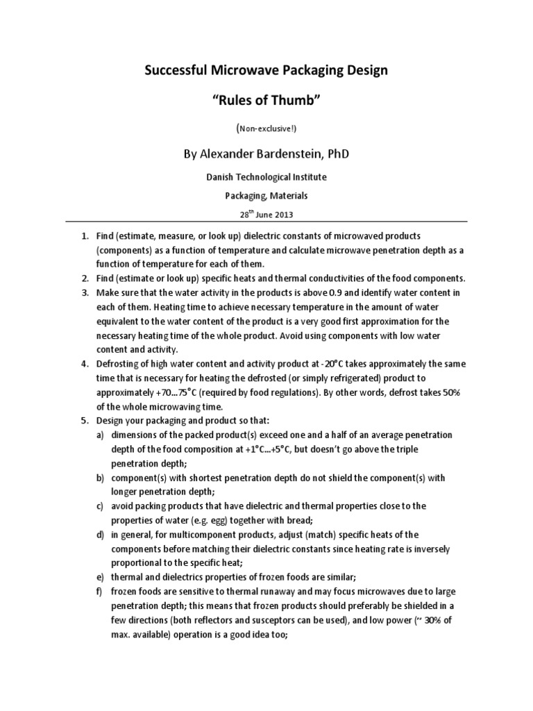 Successful Microwave Packaging Design "Rules of Thumb": by Alexander ...
