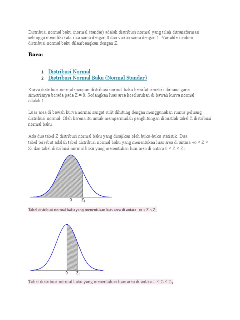 Distribusi Normal Menggunakan Z Tabel | PDF | Metode & Bahan Ajar