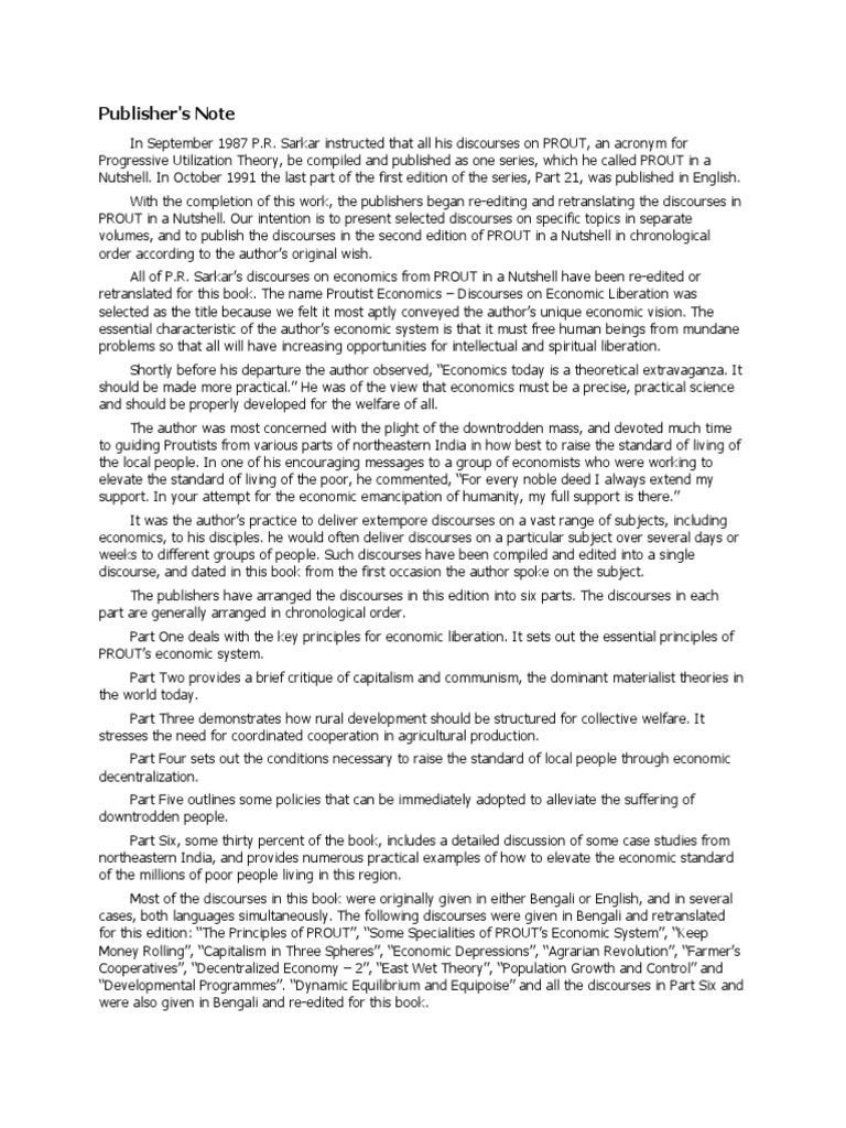 An Examination of Key Principles from P.R. Sarkar's Progressive ...