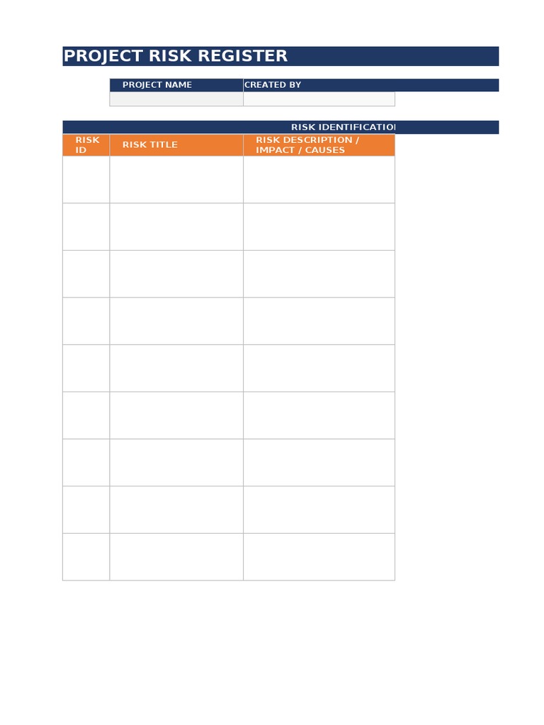 Risk Register - Basic Template - W8 | PDF