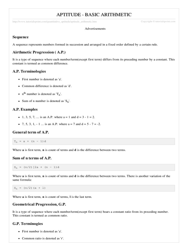 Aptitude - Basic Arithmetic | PDF | Analysis | Arithmetic