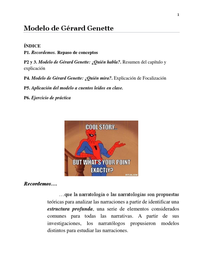 Modelo de Genette | PDF | Narración | Narrativa