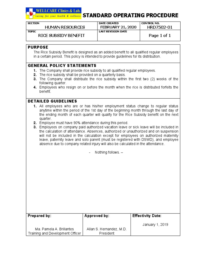 Standard Operating Procedure: Purpose | PDF