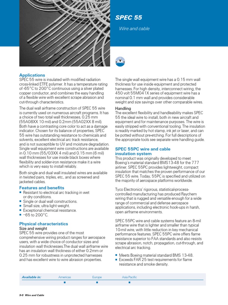 Spec 55: Applications | PDF | Insulator (Electricity) | Electrical Wiring