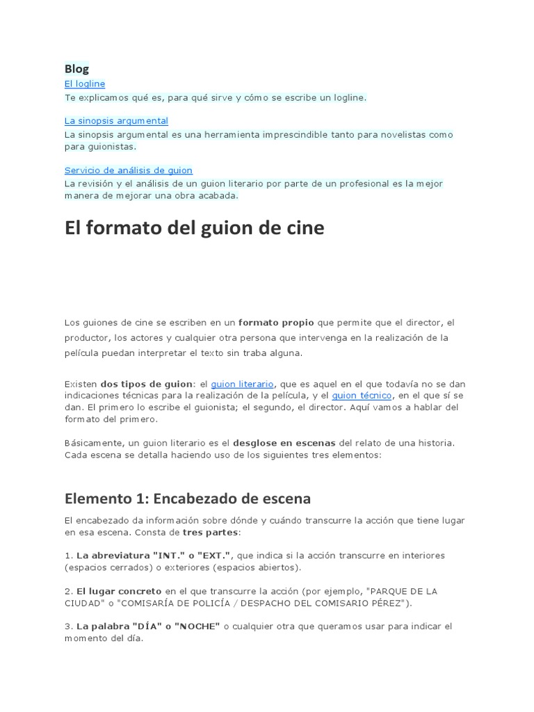 Formato para El Guion | PDF | Guión