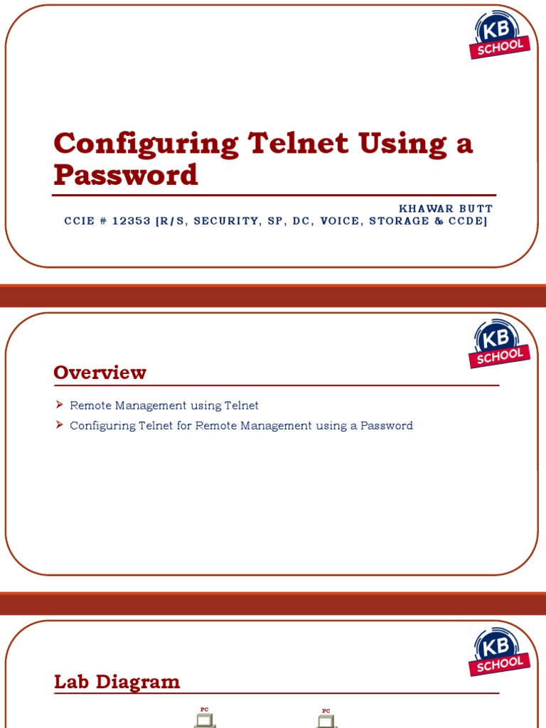 Configuring Telnet Authentication Using Passwords | PDF | Internet ...