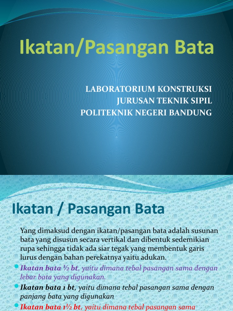 Jenis-jenis Ikatan Bata dalam Konstruksi | PDF