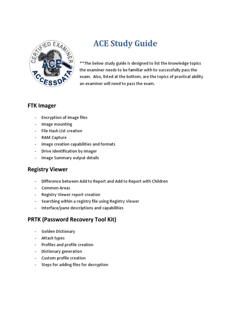 ACE Certification Study Guide | PDF | Windows Registry | Computer File