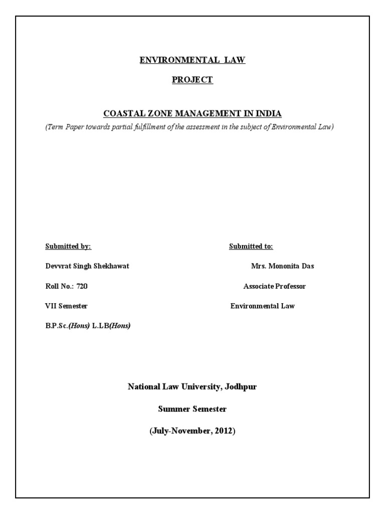 Environmental LAW Project-Devvrat | PDF | Habitat Destruction ...
