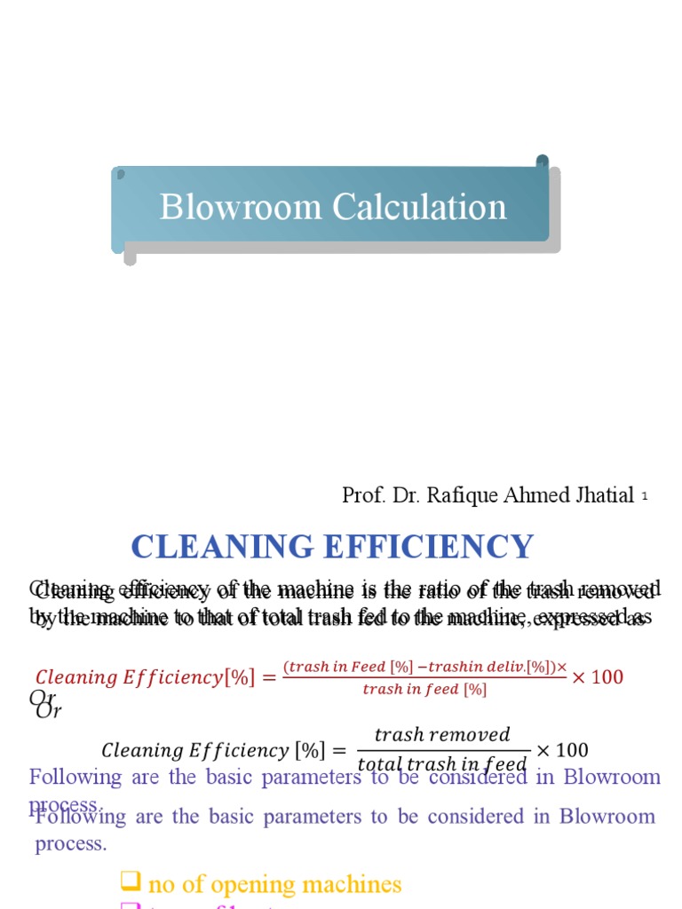 Blowroom Calculation | PDF | Recycling | Waste