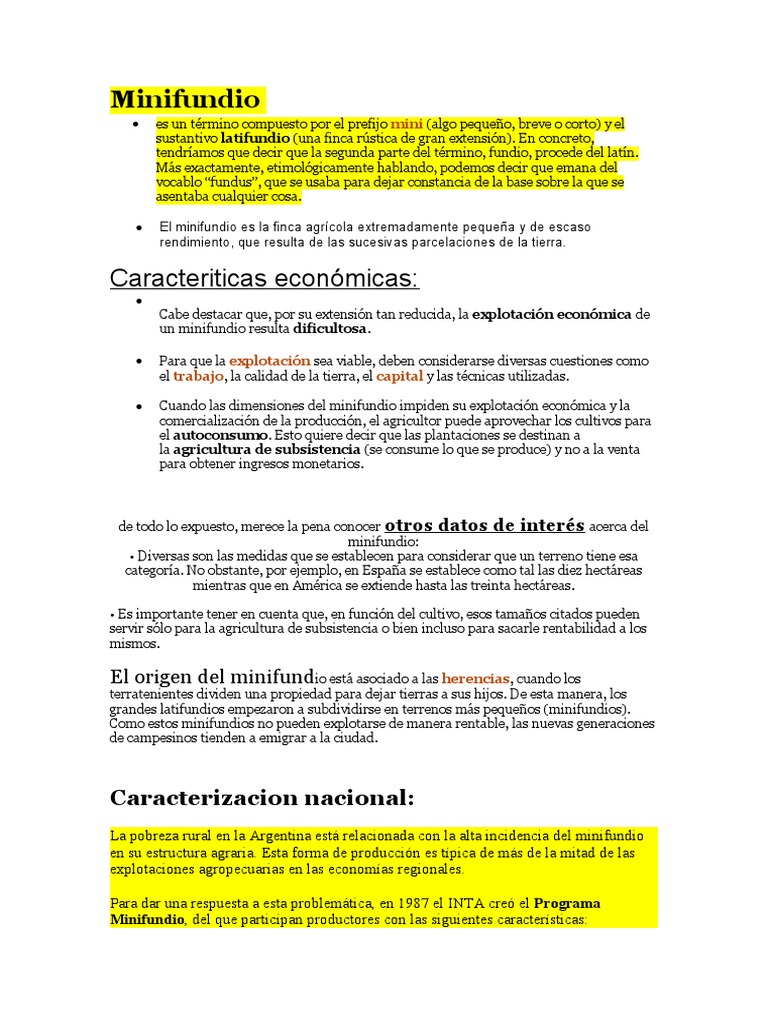 Minifundio | PDF | Organización no gubernamental | Minifundio