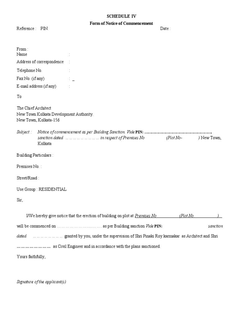 Notice of Commencement Form | PDF