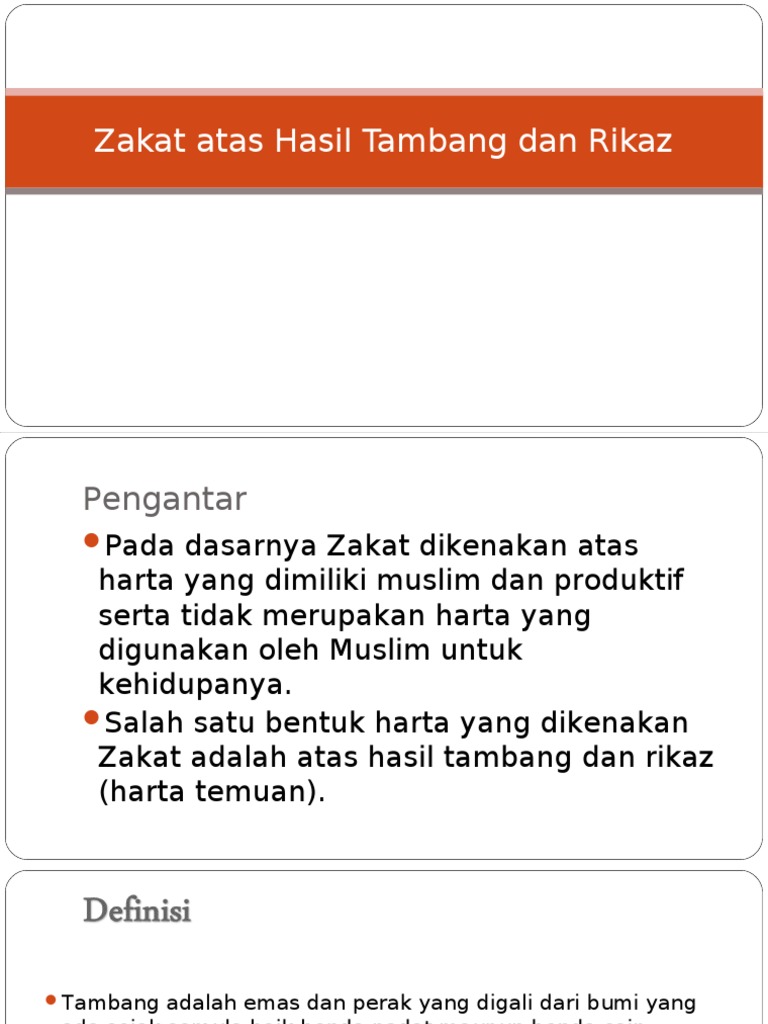 Zakat Tambang Dan Rikaz | PDF