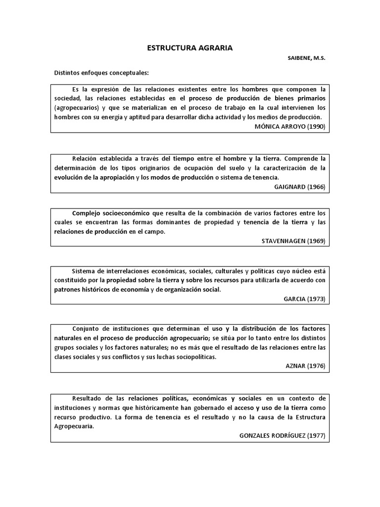 Diversas perspectivas sobre la estructura agraria | PDF | Capital ...