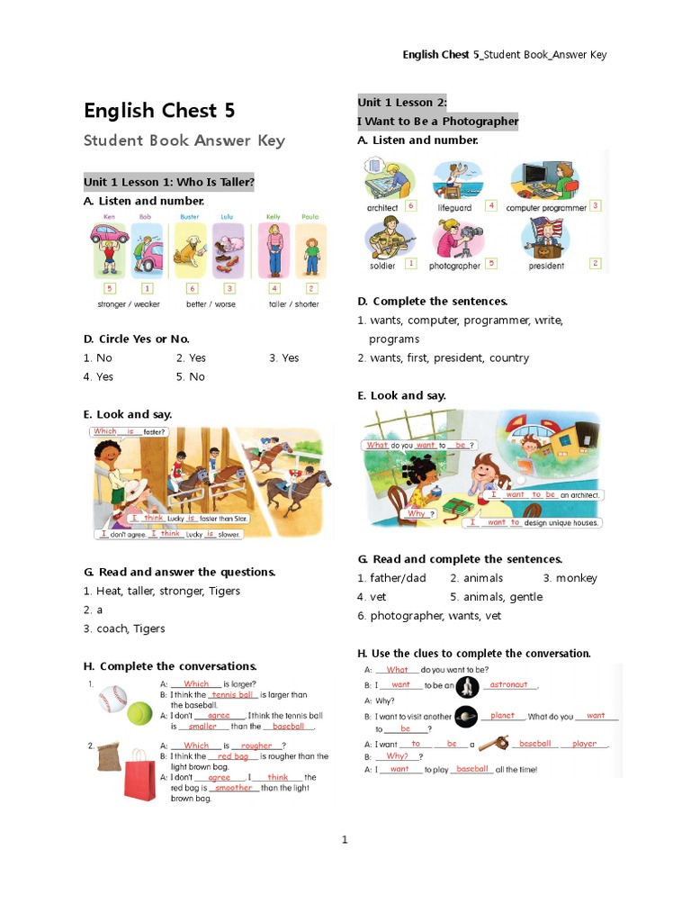 English Chest 5 Student Book Answer Key PDF | PDF | Leisure