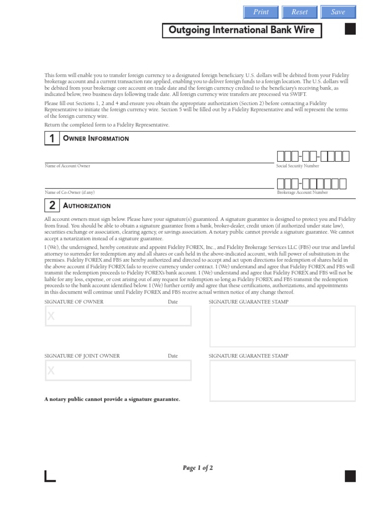 Outgoing International Bank Wire: Wner Nformation | PDF | Wire Transfer ...
