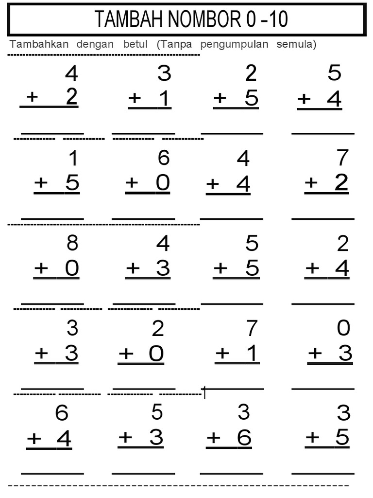 Latih Tubi Tahun 1 Matematik (Muallim Hadi) | PDF