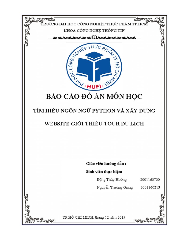 Báo Cáo Đồ Án Môn Học: Tìm Hiểu Ngôn Ngữ Python Và Xây Dựng Website ...