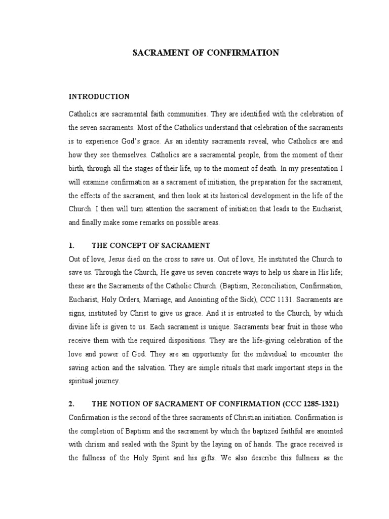 Sacrament of Confirmation | PDF | Confirmation | Eucharist