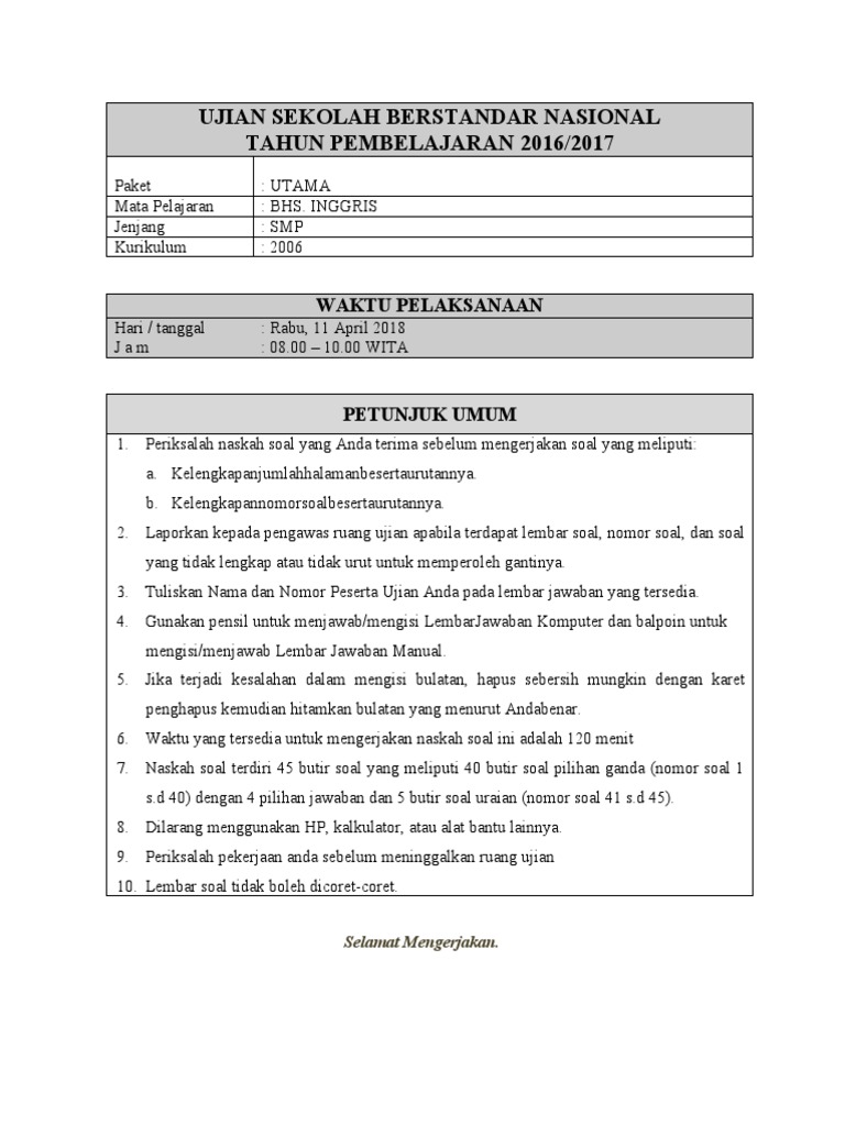 Sampul NASKAH UJIAN | PDF