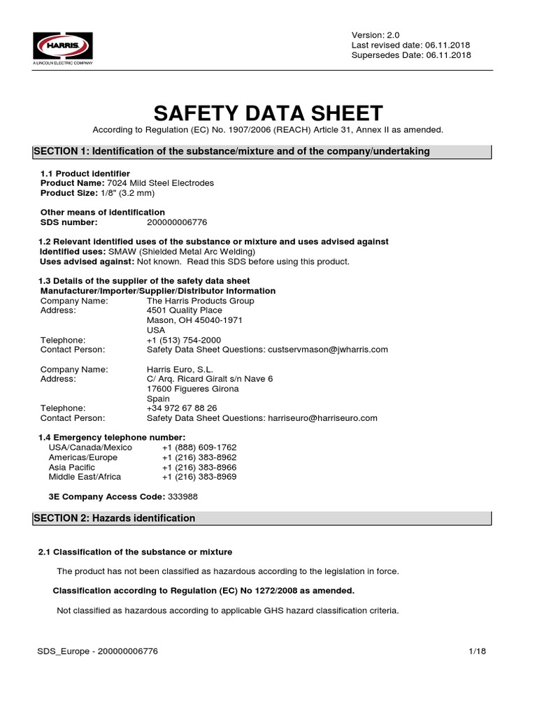 Lincoln 7024 Mild Steel Electrodes | PDF | Personal Protective ...