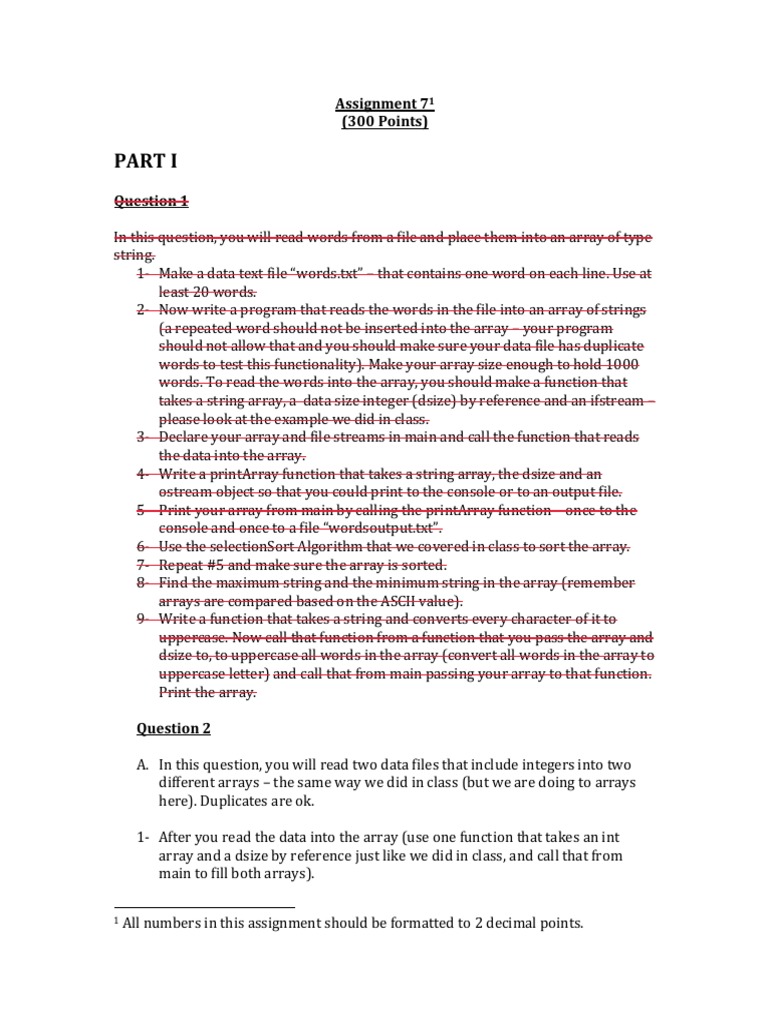 Assignment 7 (300 Points) | PDF | String (Computer Science) | Array Data Structure