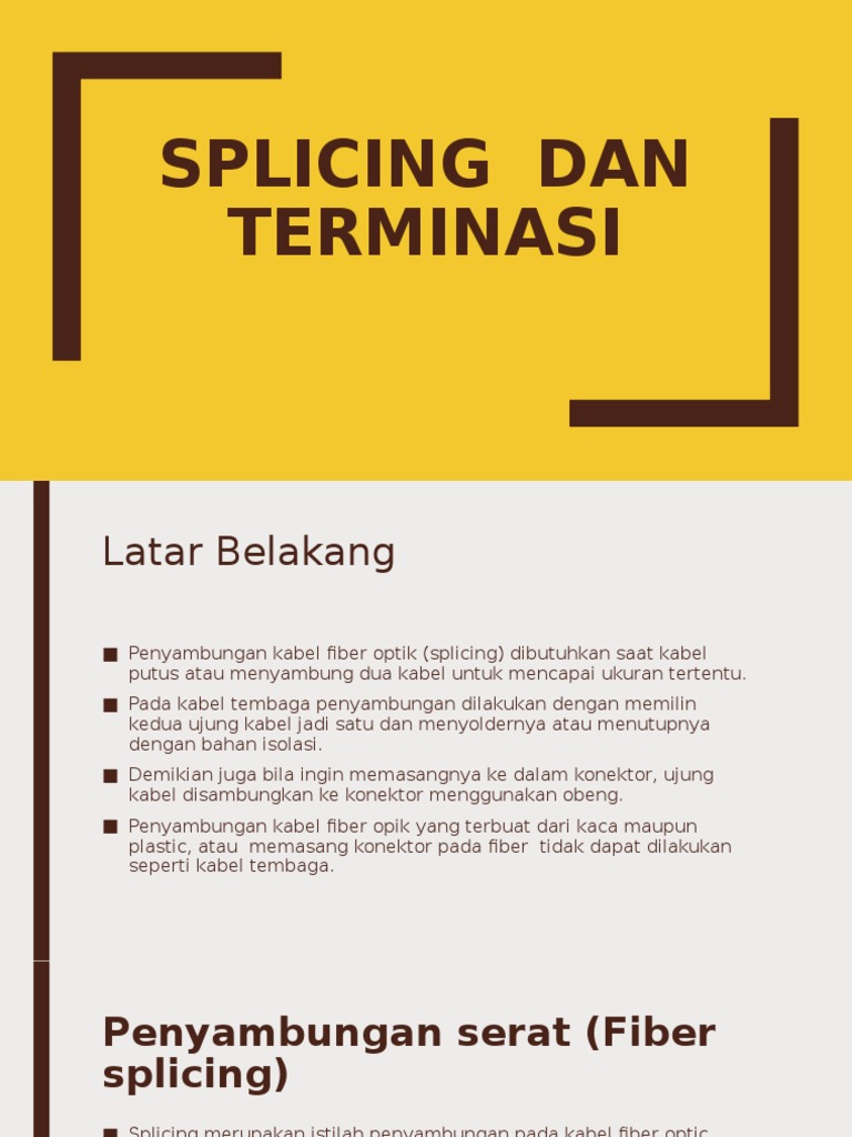 Splicing Dan Terminasi | PDF