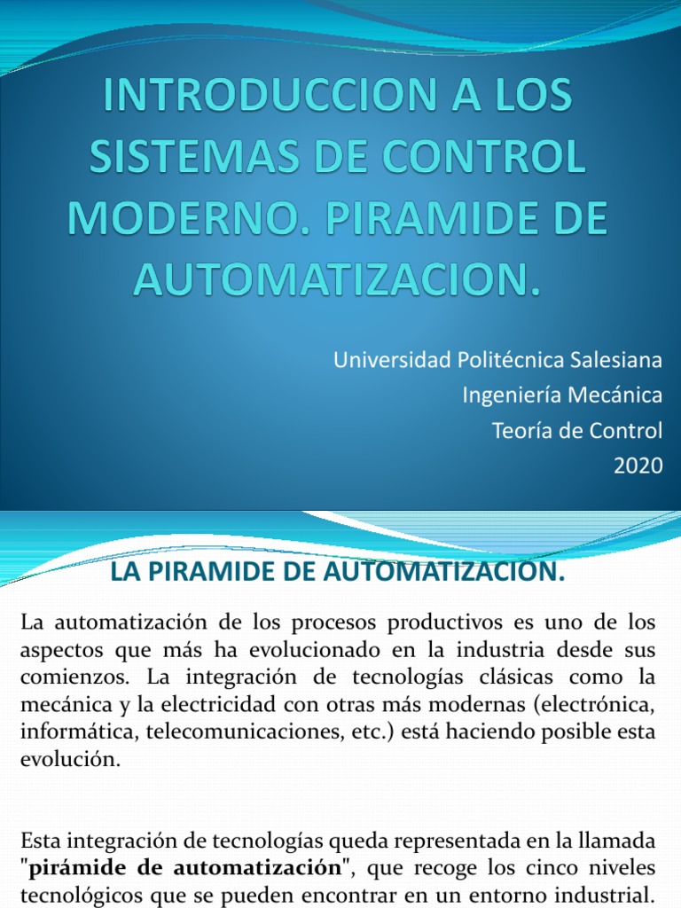 La Piramide de Automatizacion | PDF | Automatización | Scada